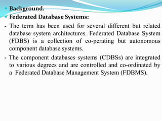Security in federated integrated d bs | PPT