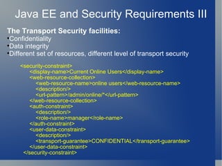 Security in java ee platform: what is included, what is missing | PPT