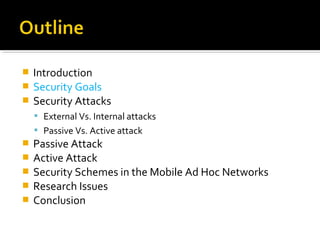 Security in mobile ad hoc networks | PPT
