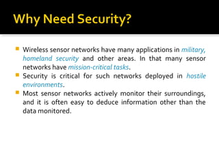 Security in wireless sensor networks | PPT