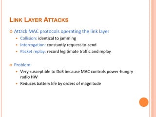 Security issues and attacks in wireless sensor networks | PPT | Free Download