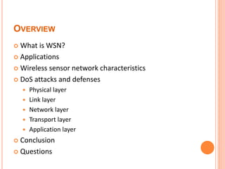 Security issues and attacks in wireless sensor networks | PPT | Free Download