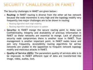 Security issues and challenges in MANET,VANET and FANET: A Survey | PPT