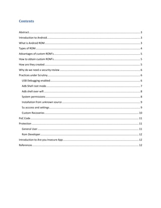 WhitePaper : Security issues in android custom rom | PDF