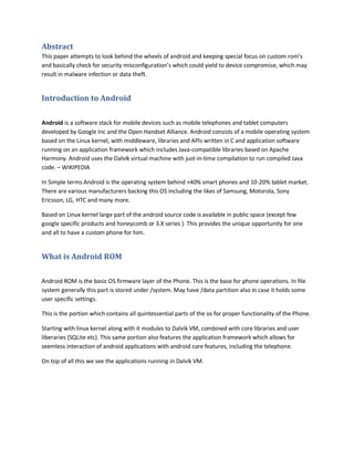 WhitePaper : Security issues in android custom rom | PDF