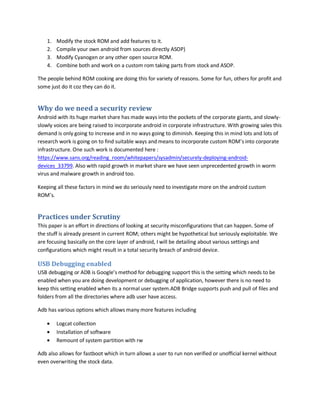 WhitePaper : Security issues in android custom rom | PDF