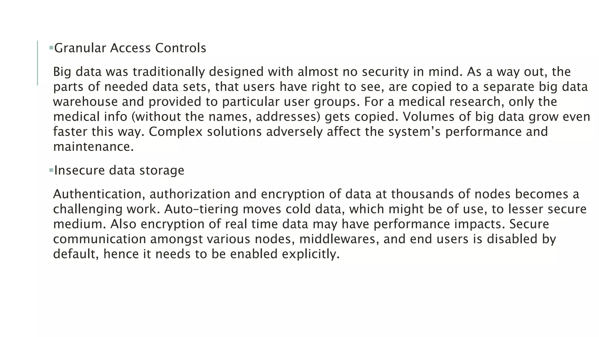 Security issues in big data | PPTX