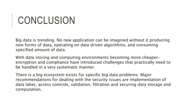 Security issues in big data | PPTX | Databases | Computer Software and Applications