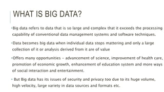 Security issues in big data | PPTX