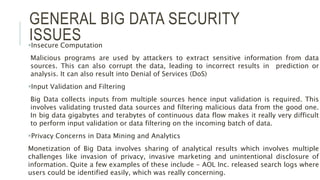 Security issues in big data | PPTX