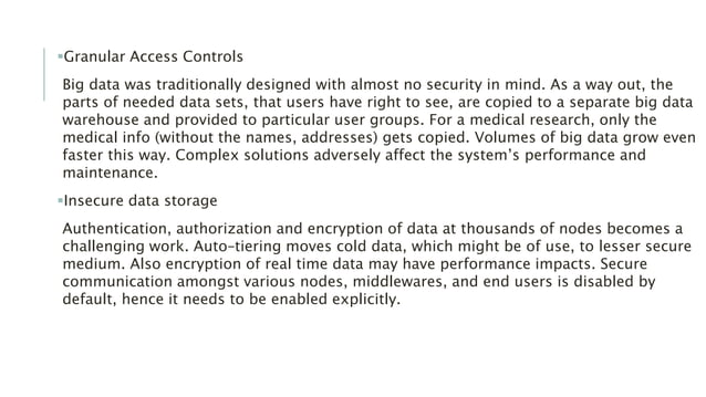 Security issues in big data | PPTX | Databases | Computer Software and Applications