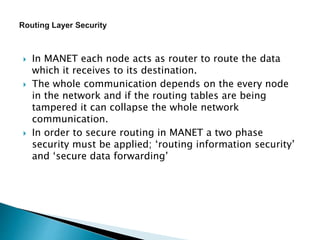 Security issues in manet | PPTX