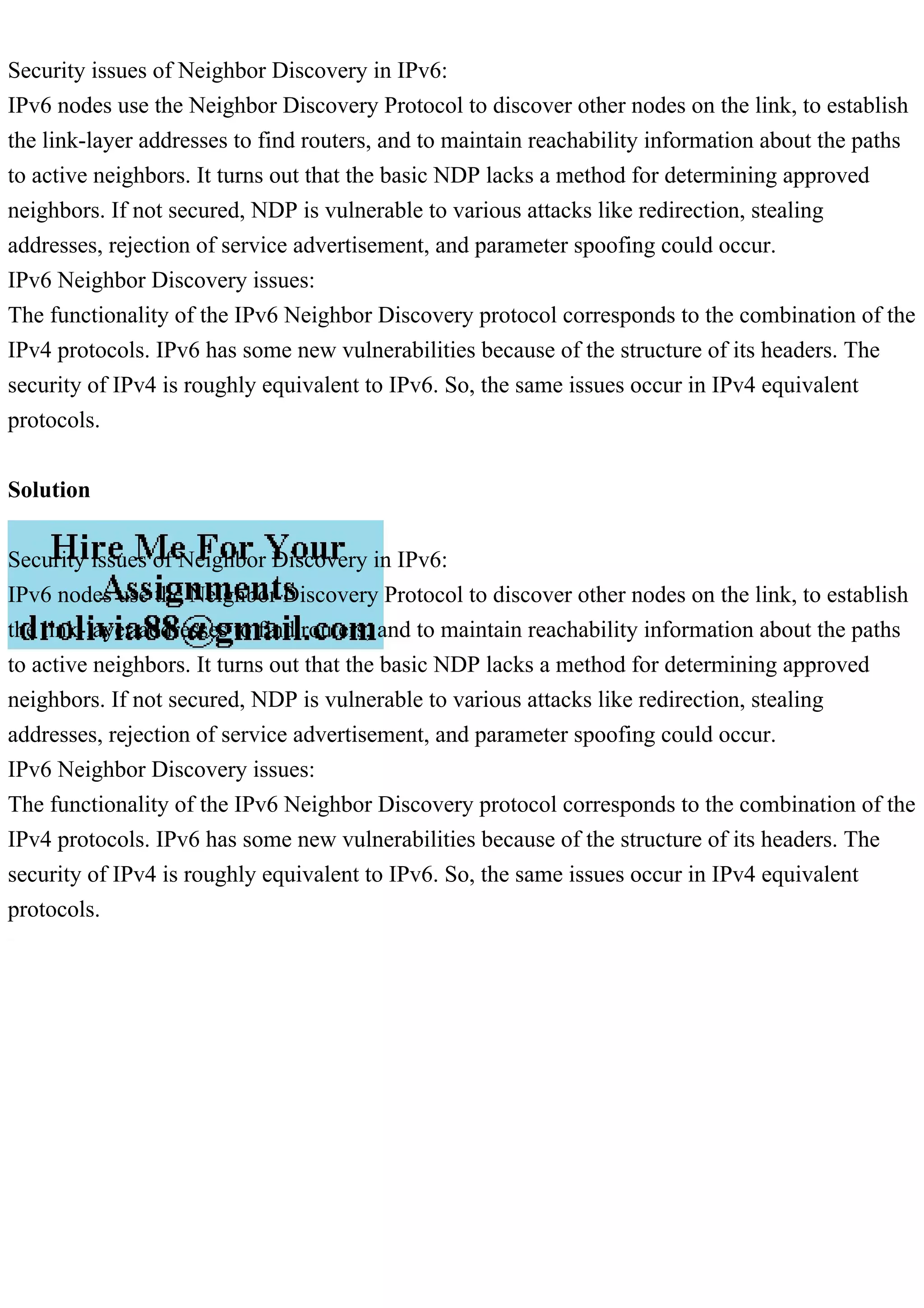 Security issues of Neighbor Discovery in IPv6IPv6 nodes use the N.pdf