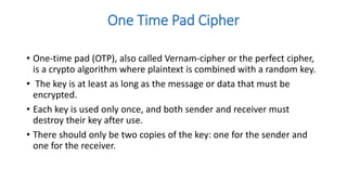 security Symmetric Key Cryptography Substitution Cipher, Transposition Cipher. | PPTX