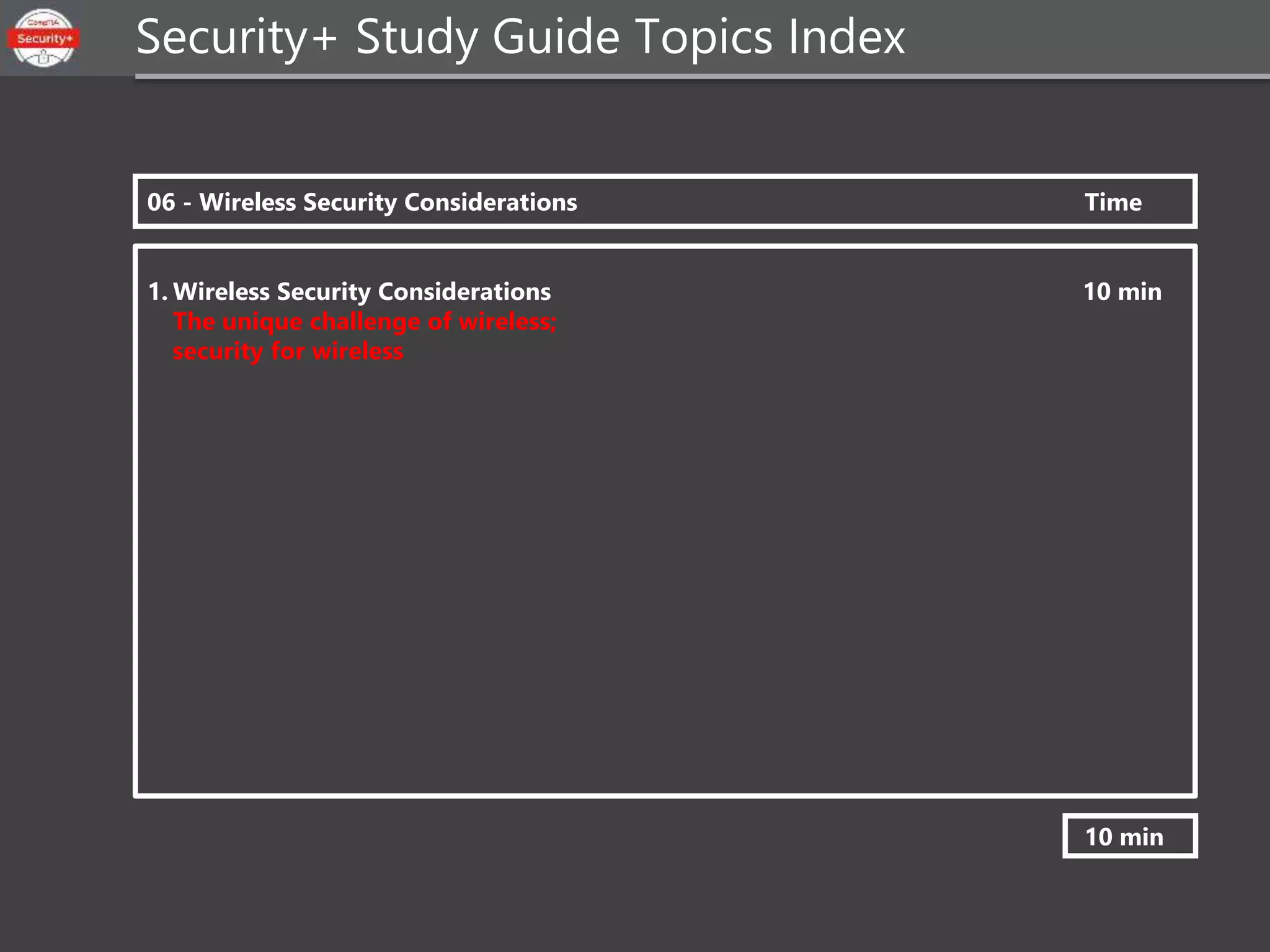 Security+ Lesson 01 Topic 06 - Wireless Security Considerations.pptx