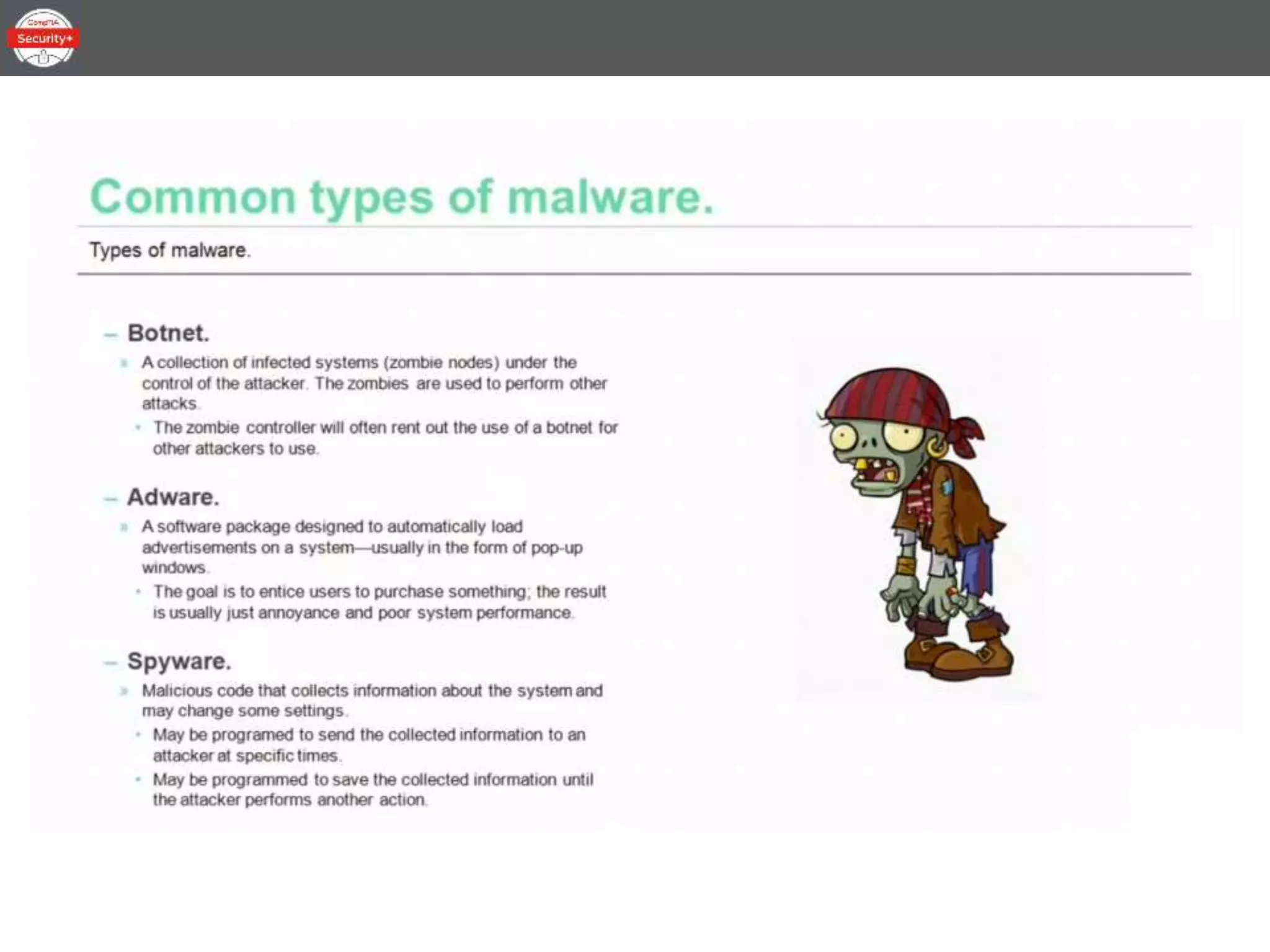 Security+ Lesson 01 Topic 17 - Types of Malware.pptx