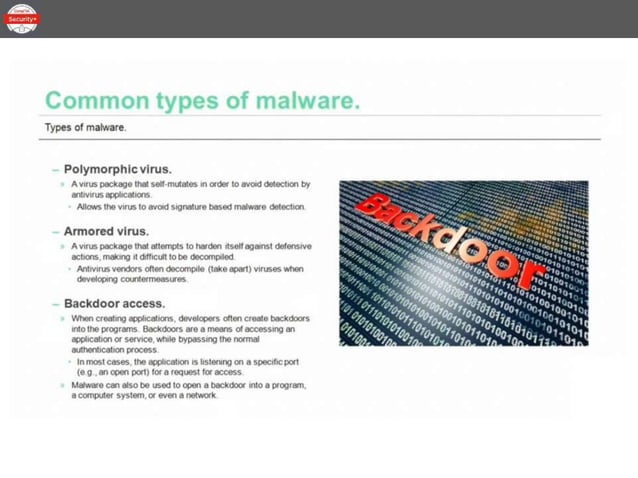 Security+ Lesson 01 Topic 17 - Types of Malware.pptx