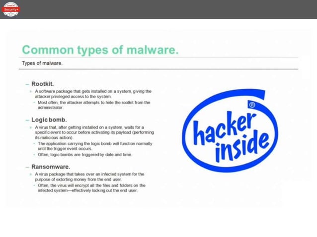 Security+ Lesson 01 Topic 17 - Types of Malware.pptx