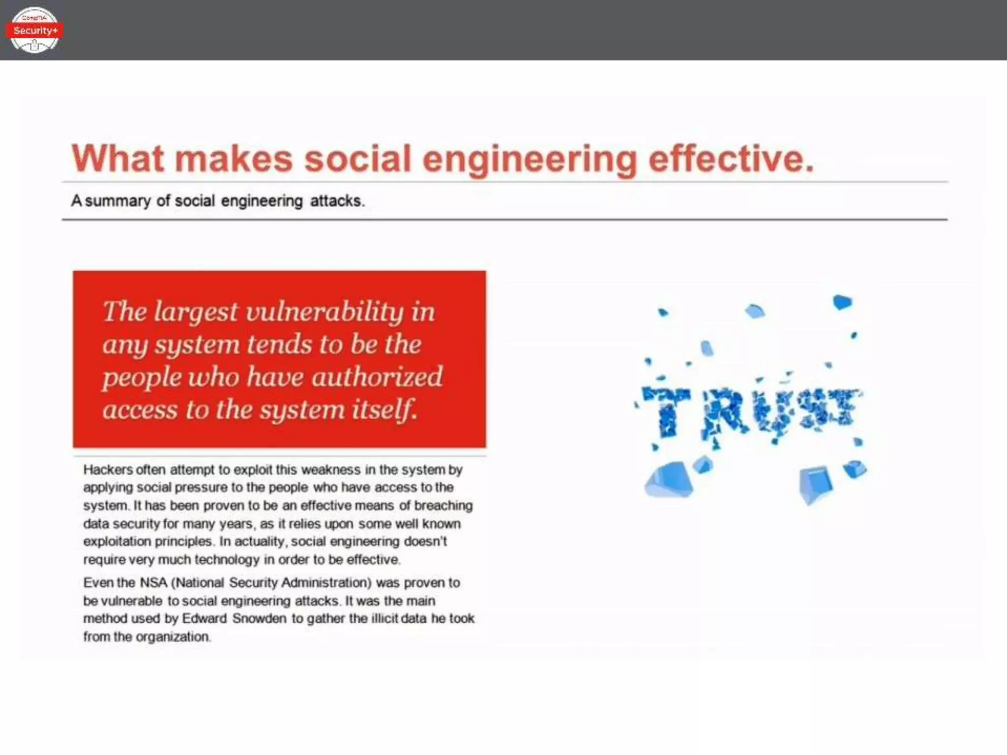 Security+ Lesson 01 Topic 19 - Summary of Social Engineering Attacks.pptx