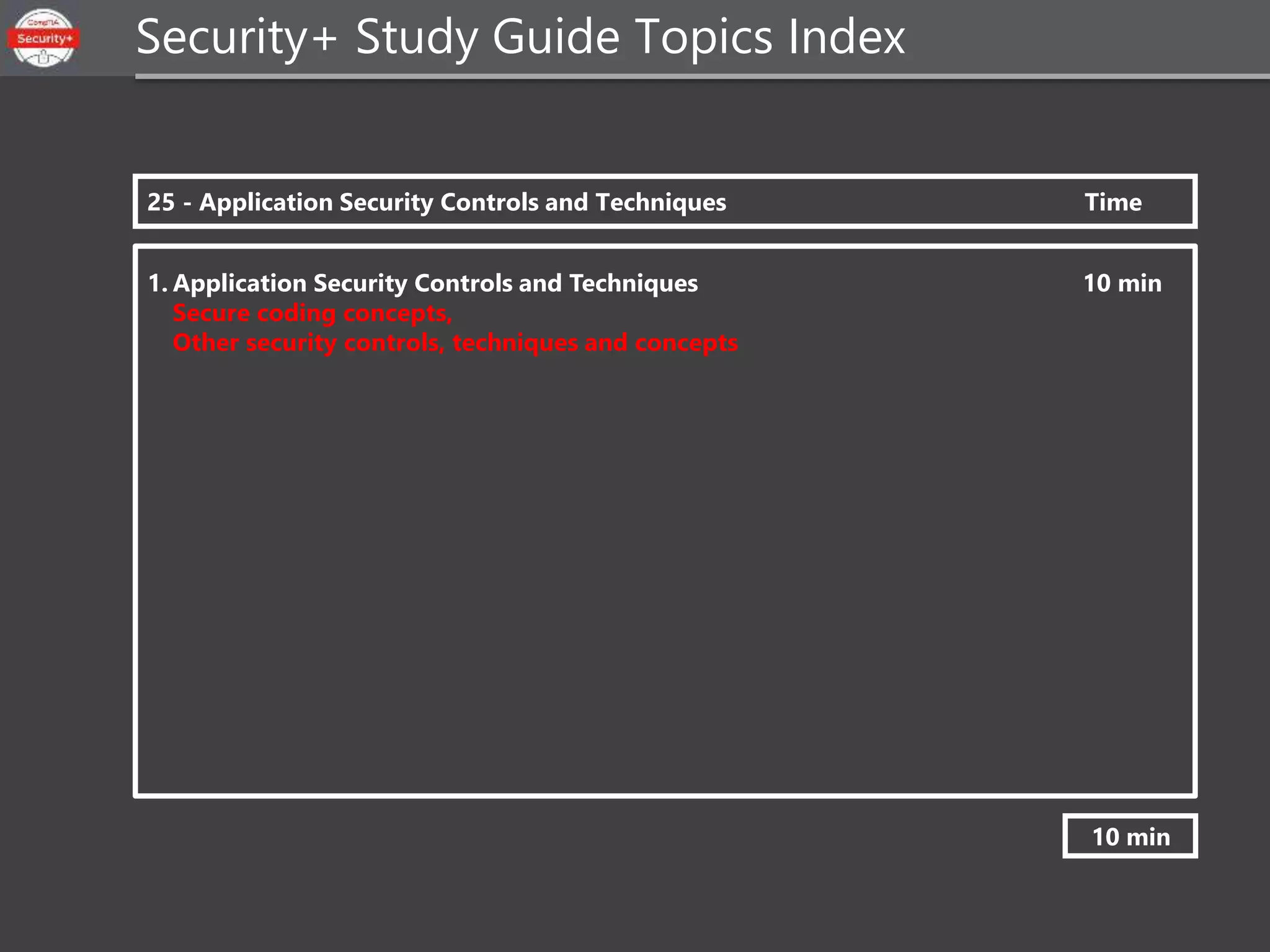 Security+ Lesson 01 Topic 25 - Application Security Controls and Techniques.pptx