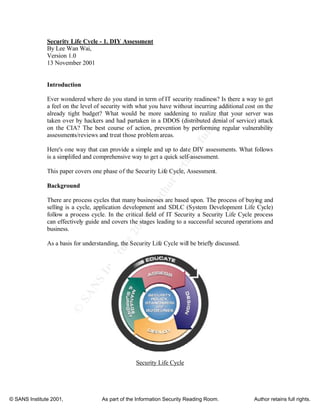 Security life cycle | PDF
