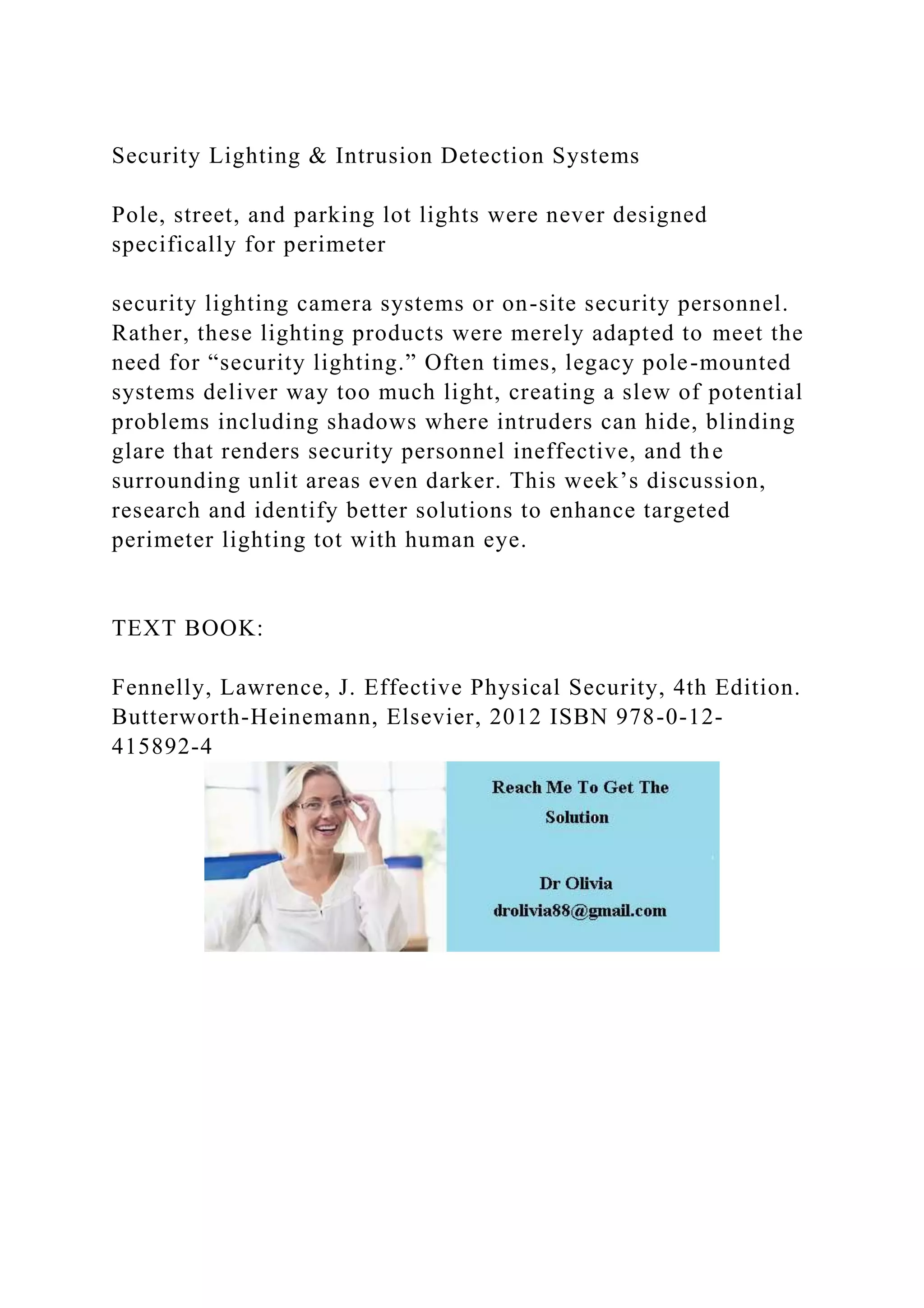 Security Lighting & Intrusion Detection SystemsPole, street, and.docx