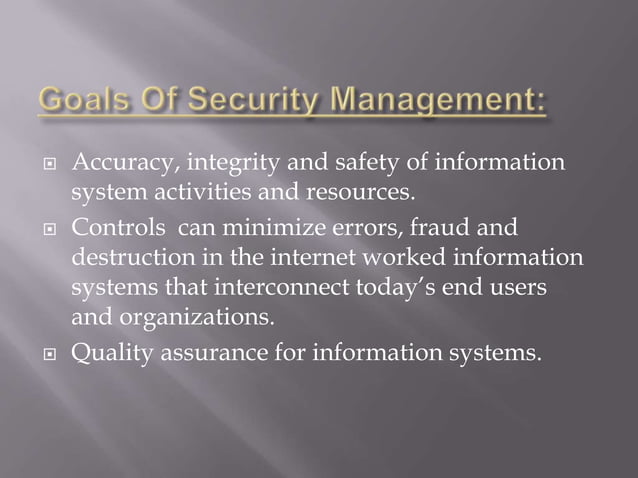 Security management and tools | PPTX