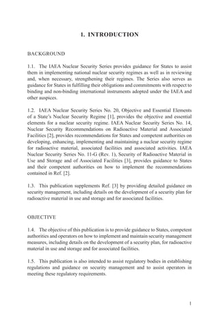 Security Management of Radioactive Material in Use and Storage and of ...