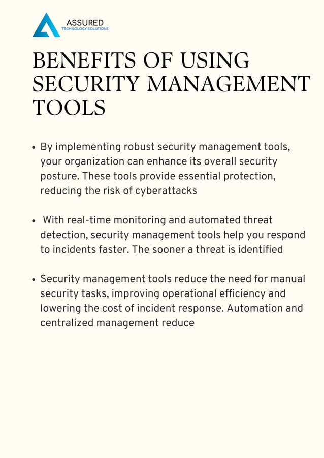 Security Management Tools | Assured Technology Solutions | PDF