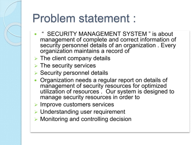 Security managment system 1 | PPT