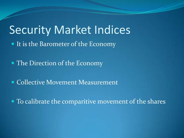 Security market indicators | PPTX