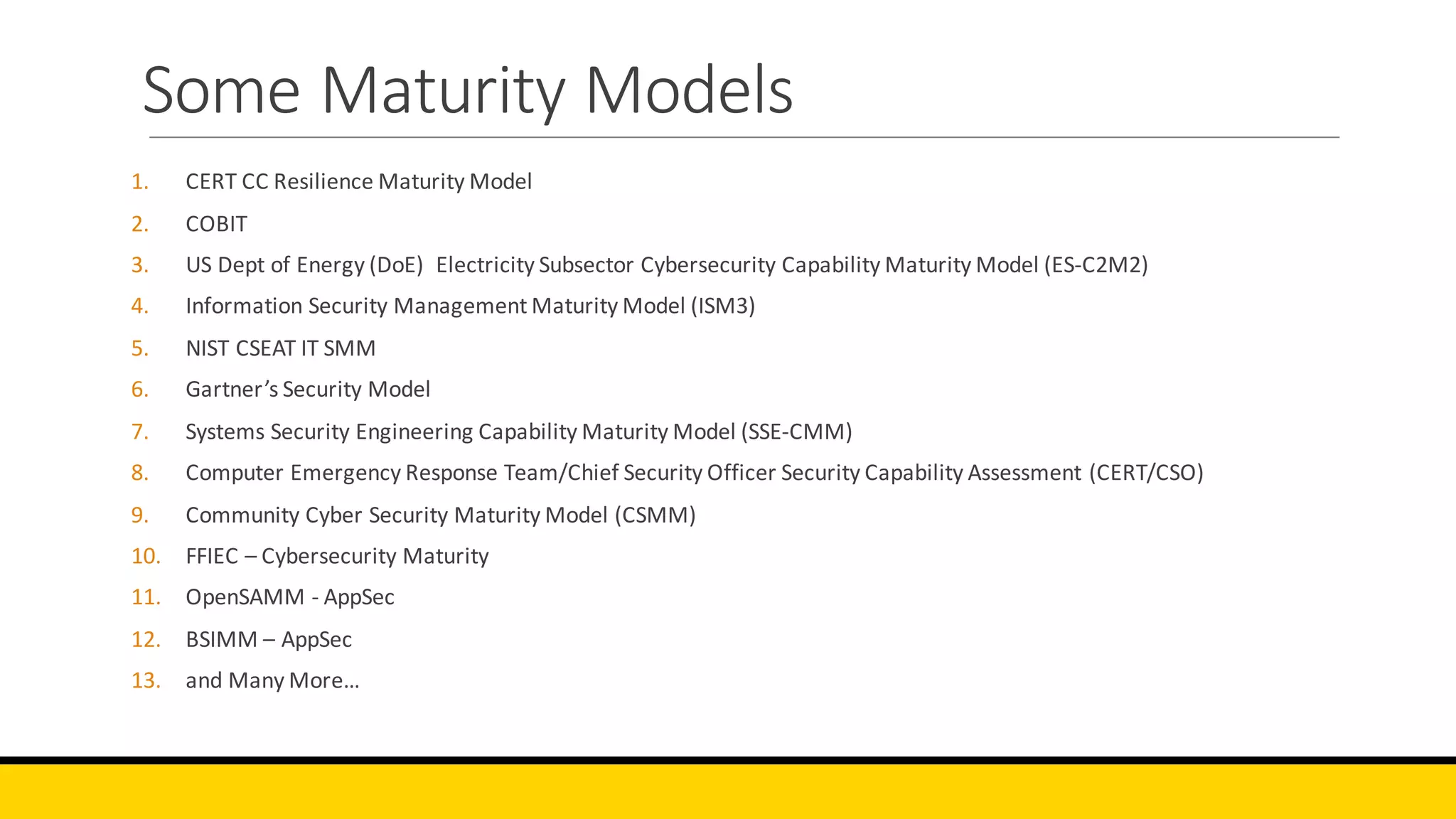 Security Maturity Models. | PDF