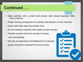 Security measures for cash remittance | ODP