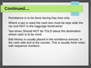 Security measures for cash remittance | ODP | Business Banking ...
