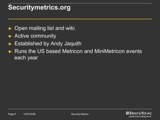 Security Metrics [2008] | PPTX