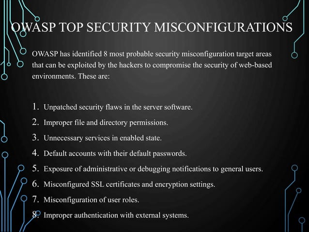 Security misconfiguration | PPTX | Internet | Computing