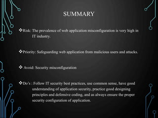 Security misconfiguration | PPTX