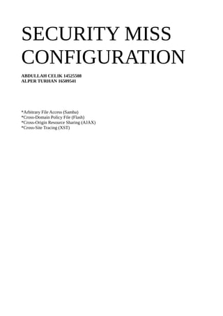 Security Misconfiguration (Güvenlik Yalnış Yapılandırma) | ODT