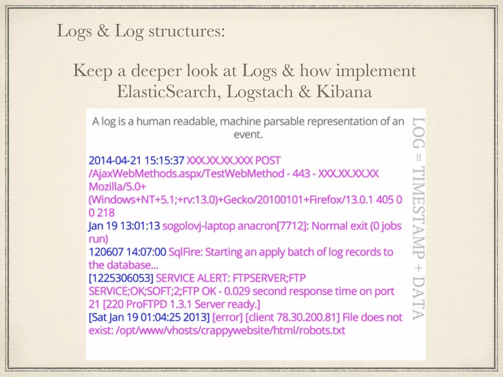 Security Monitoring Log Management Describe Logstashkibanaelastic