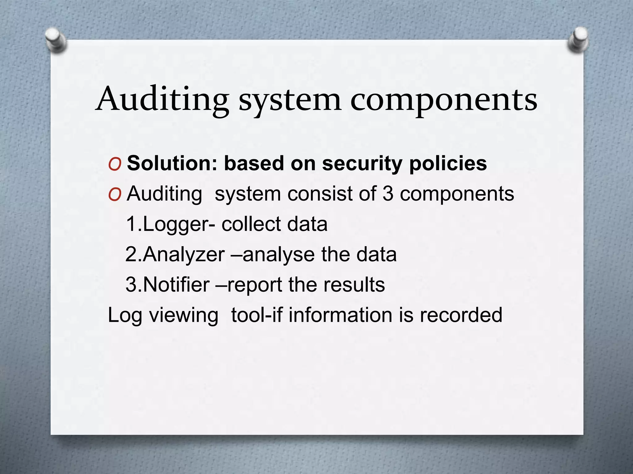 Security Monitoring And Auditing Pptx