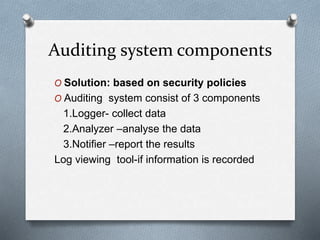 Security monitoring and auditing | PPTX