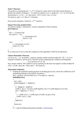 Number Theory for Security | PDF