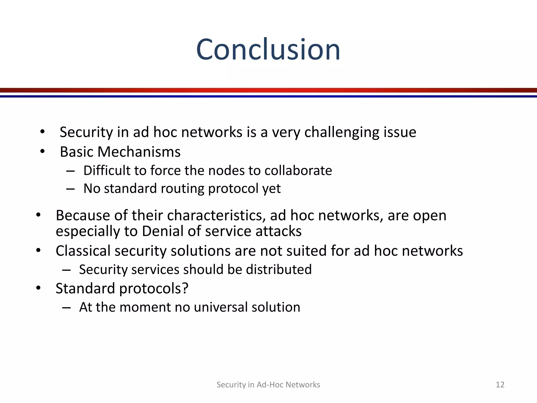 Security Of Ad Hoc Networks Pptx Computer Networking Computing
