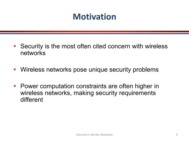 Security of ad hoc networks | PPTX | Computer Networking | Computing