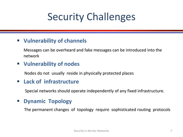 Security of ad hoc networks | PPTX | Computer Networking | Computing