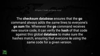 Security of go modules and vulnerability scanning in GoCenter | PPT