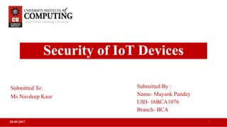 Security of iot device | PPTX