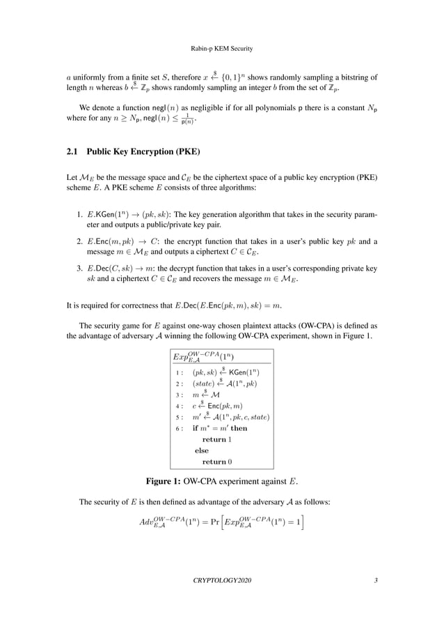 Security of rabin p key encapsulation mechanism | PDF