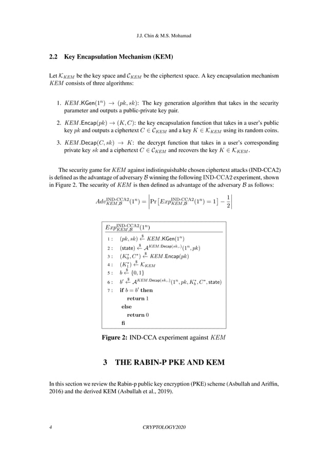 Security of rabin p key encapsulation mechanism | PDF