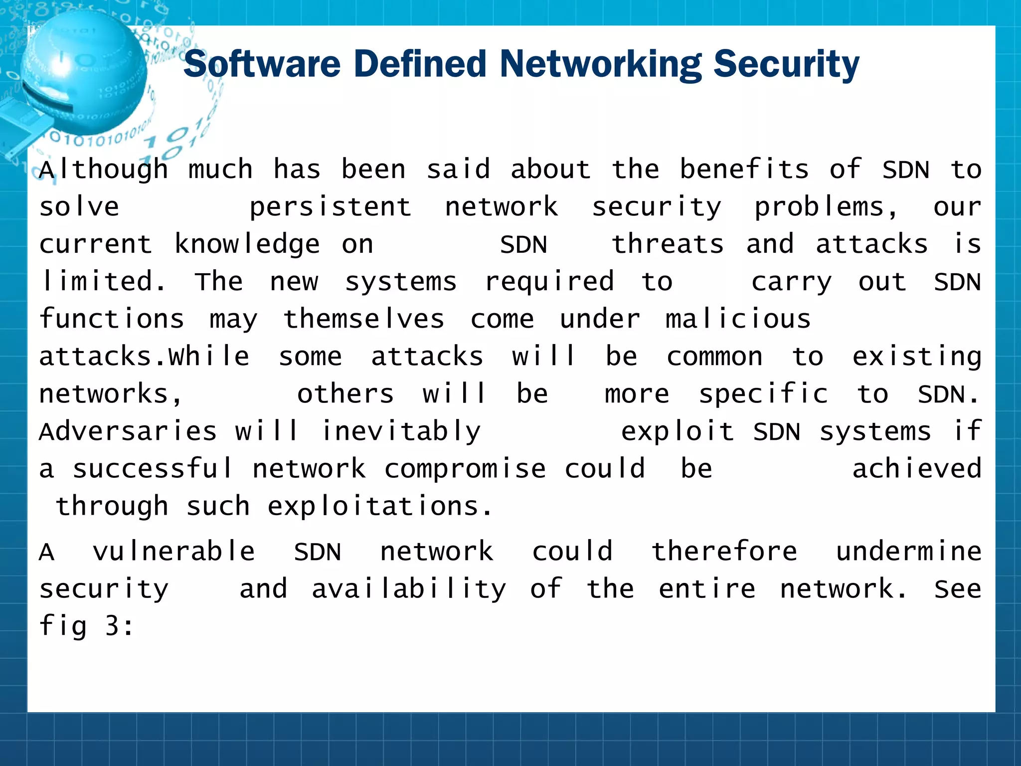 Security of software defined networking (sdn) and cognitive radio ...